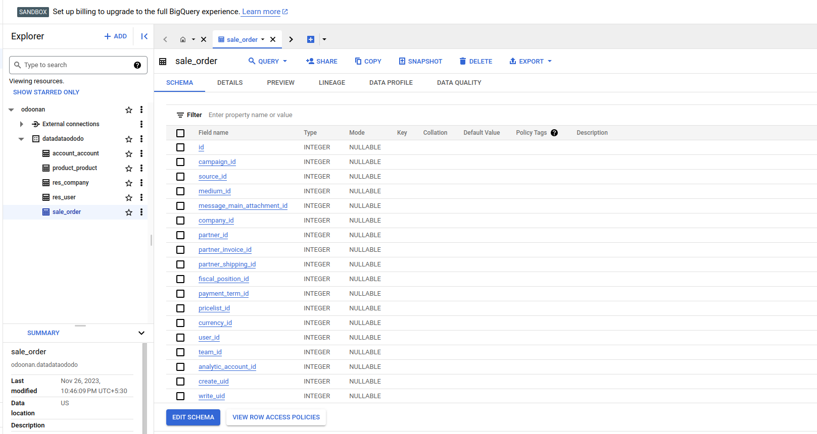 Odoo BigQuery Connector Module - Best Seller - Techfinna